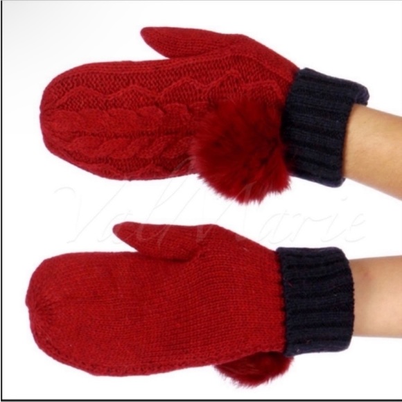 Accessories | Angora Pom Pom Mittens | Poshmark